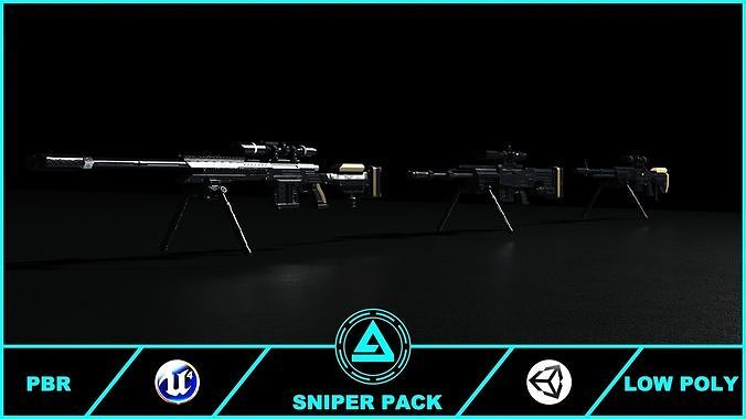 3D model Sniper Pack VR / AR / low-poly | CGTrader