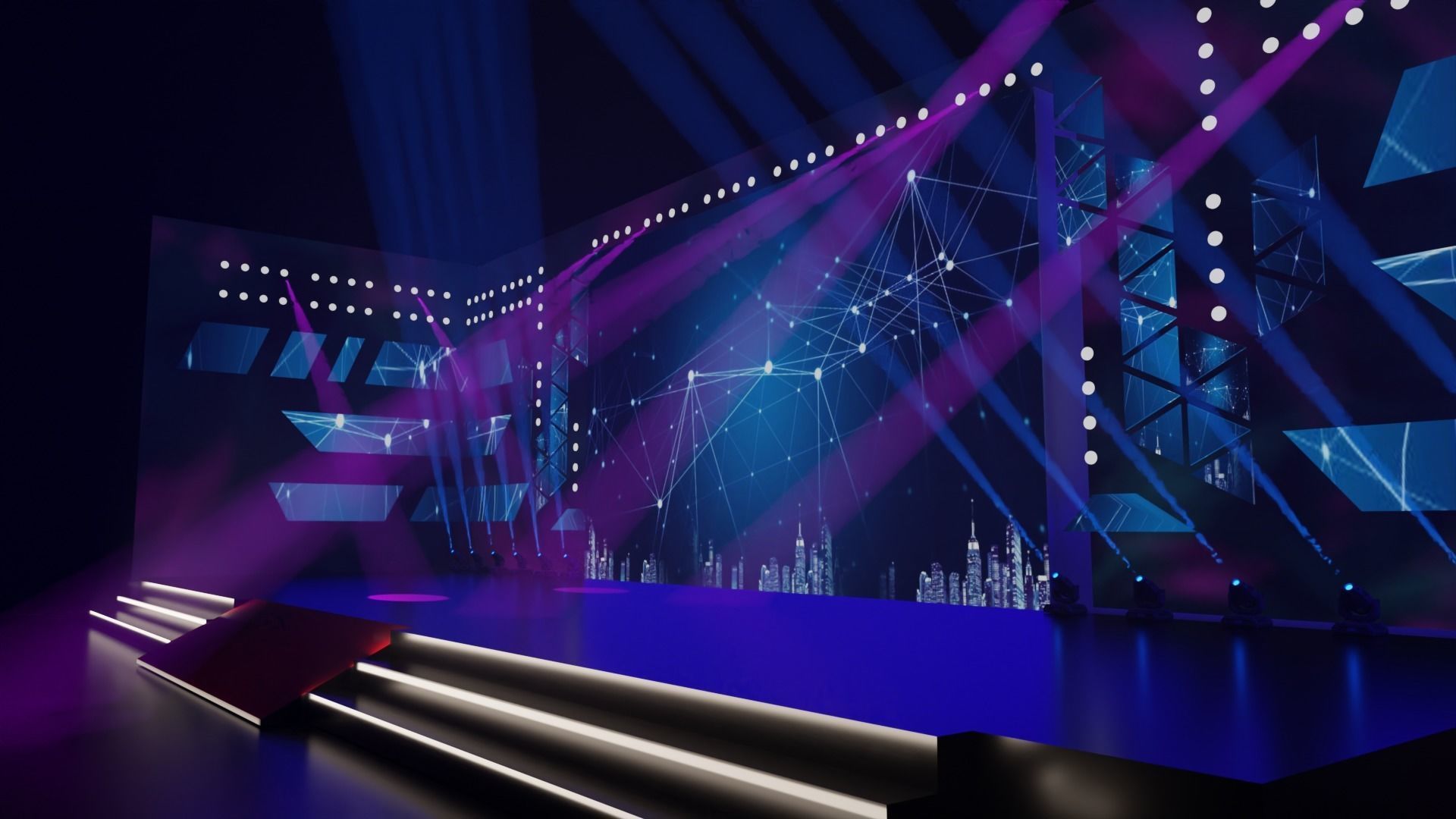 Stage model 3D with lights 3D model | CGTrader