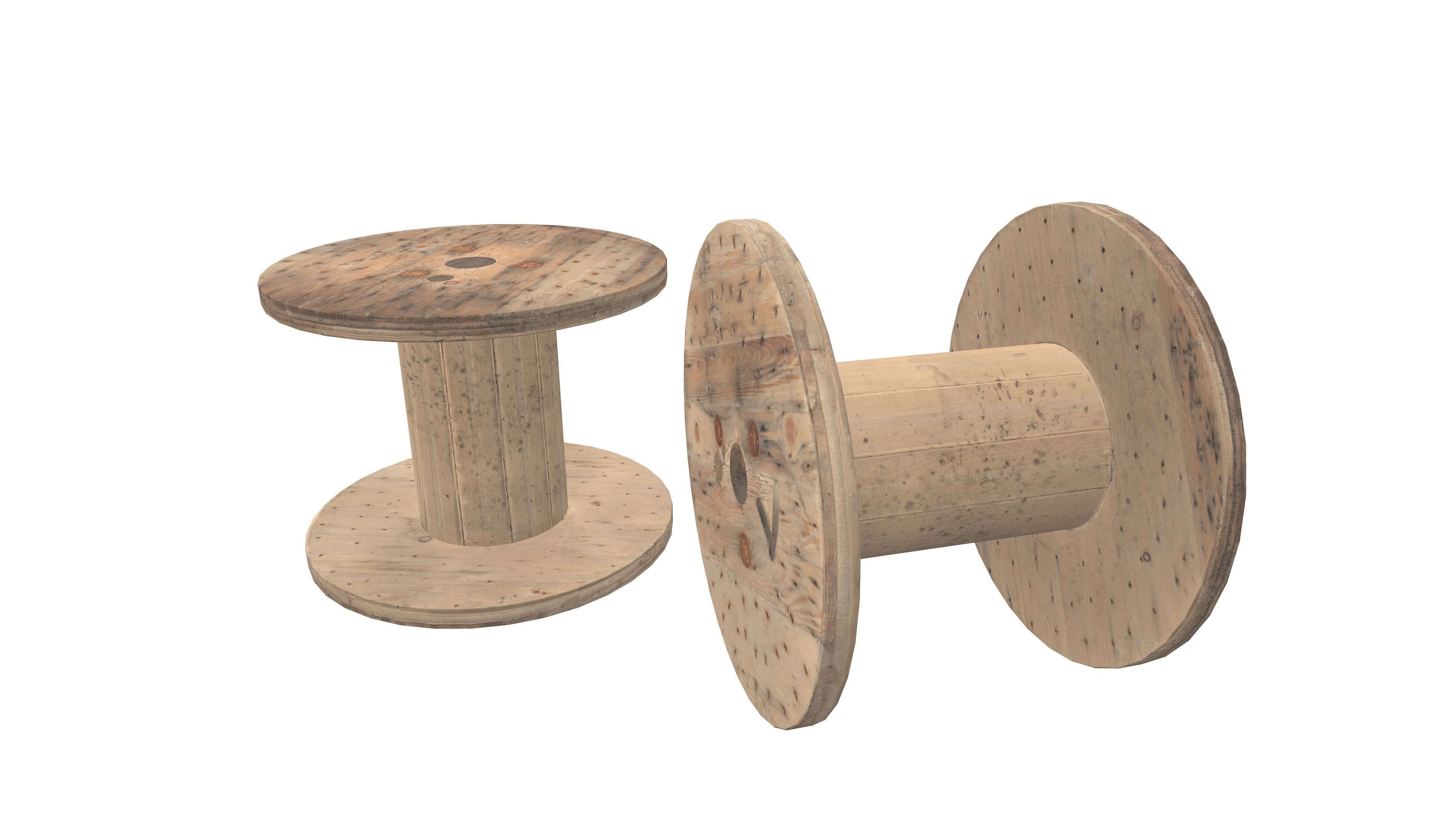 3D model Wooden Cable Reel 3D Model AR VR PBR VR / AR / low-poly | CGTrader