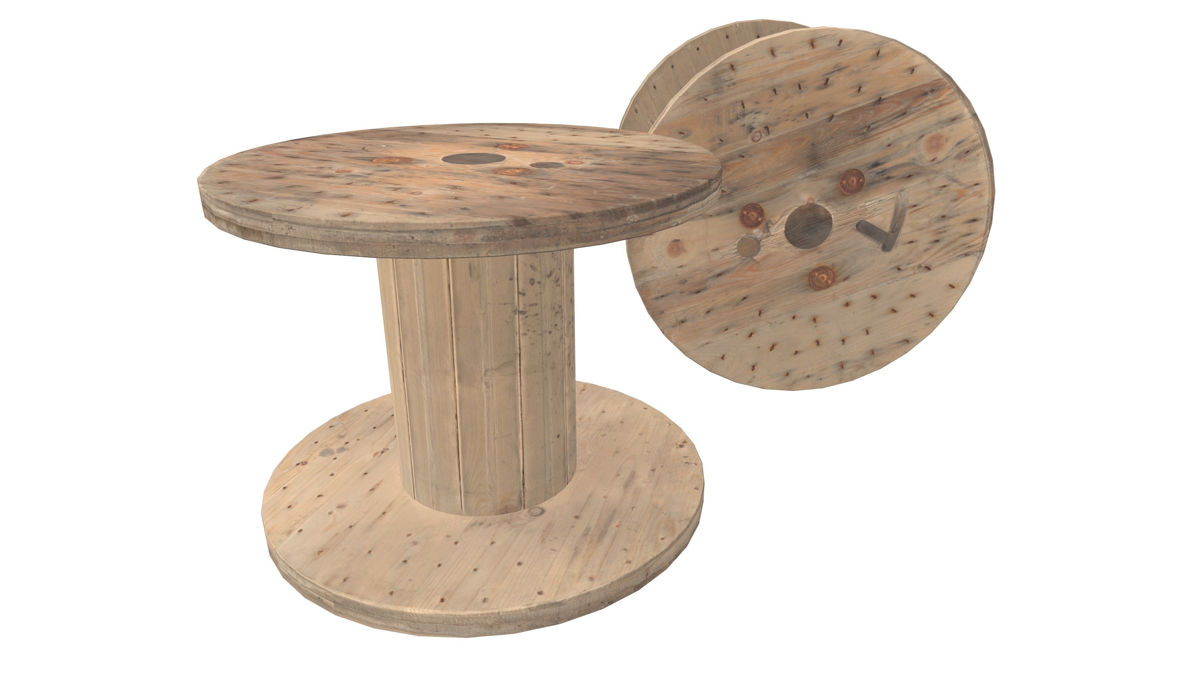3D model Wooden Cable Reel 3D Model AR VR PBR VR / AR / low-poly | CGTrader