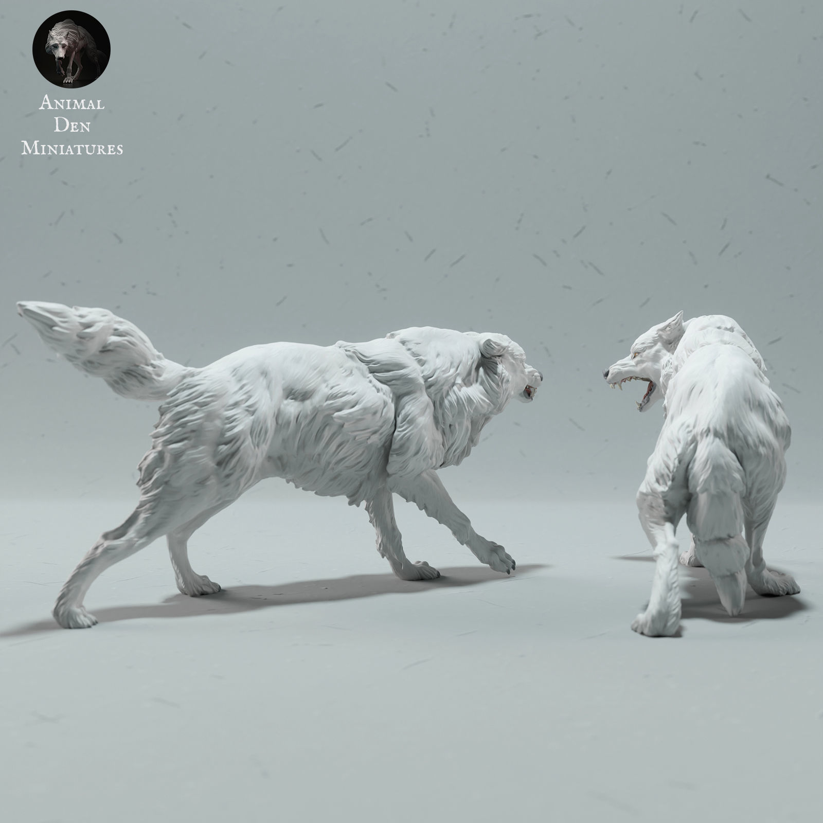 Arctic Wolves Fighting 3D model 3D printable | CGTrader