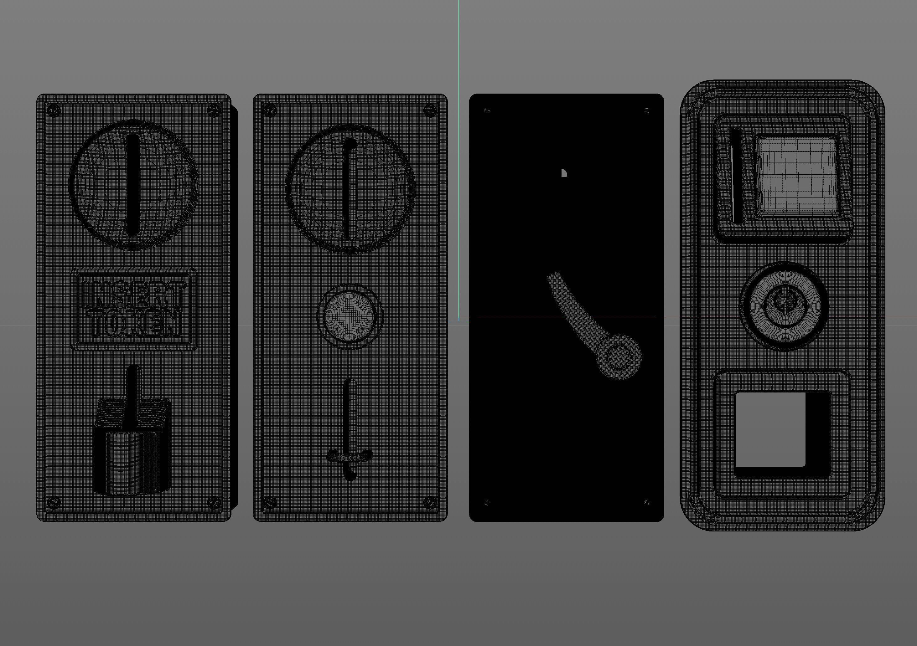 Retro Coin Token Slot Facades 3D model | CGTrader