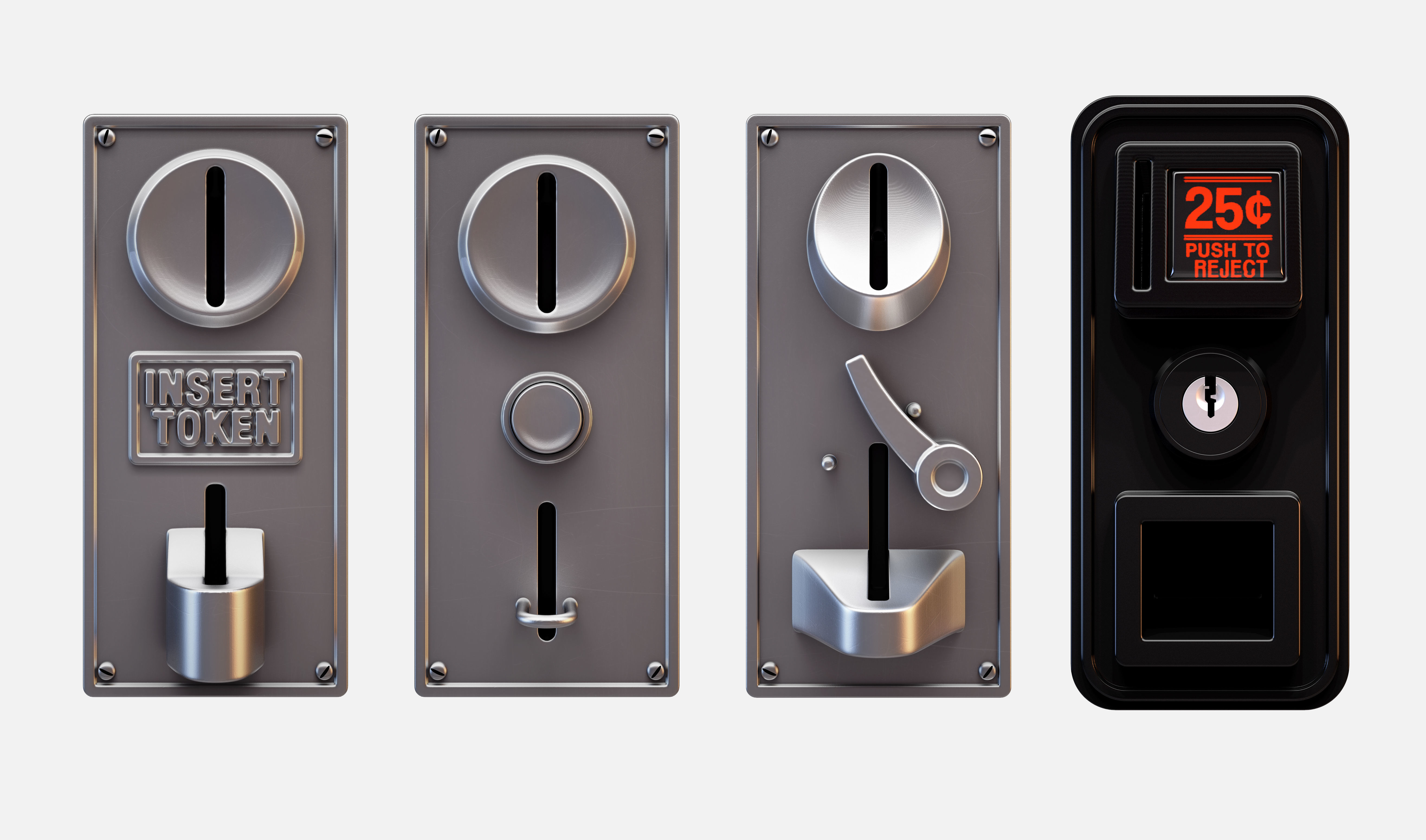 Retro Coin Token Slot Facades 3D model | CGTrader