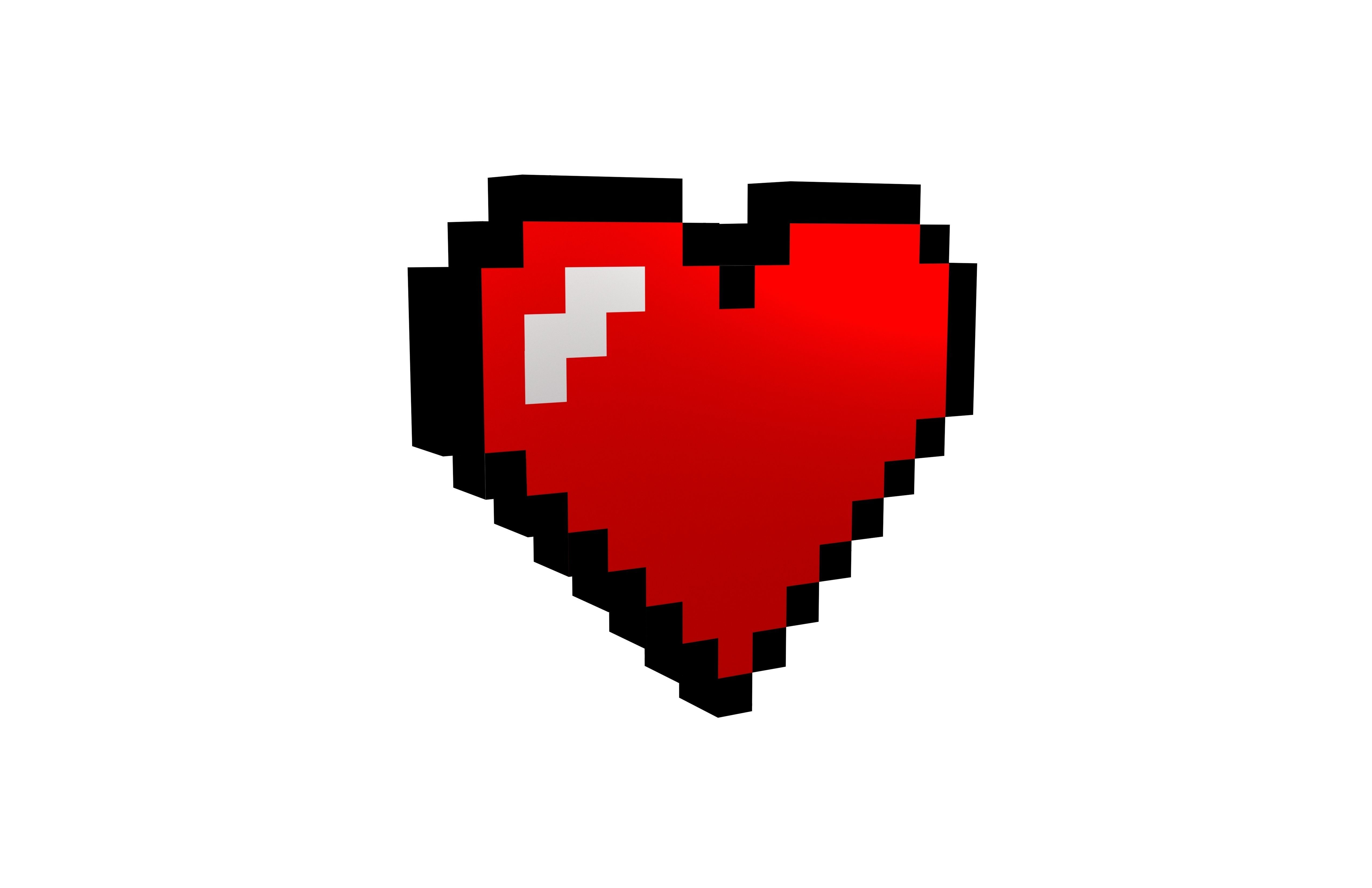 3D model Pixel Heart v1 011 VR / AR / low-poly | CGTrader