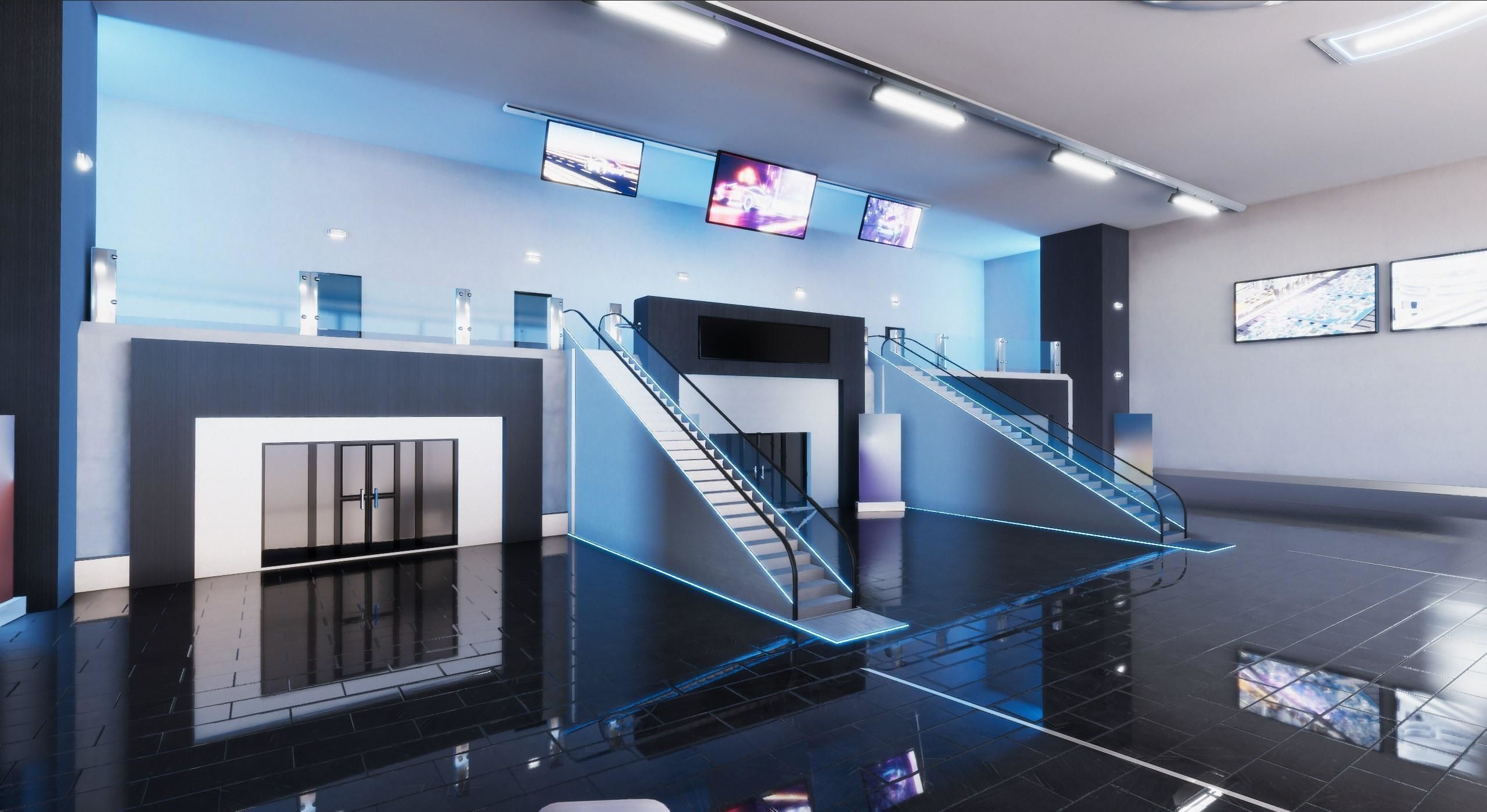 3D model Business Center Lobby Interior Unity asset VR / AR / low-poly ...