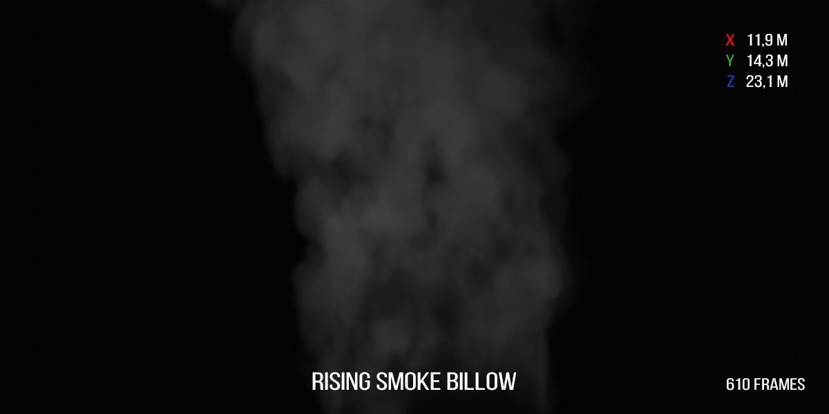 Animated VDB Rising Smoke Billow 3D model animated | CGTrader