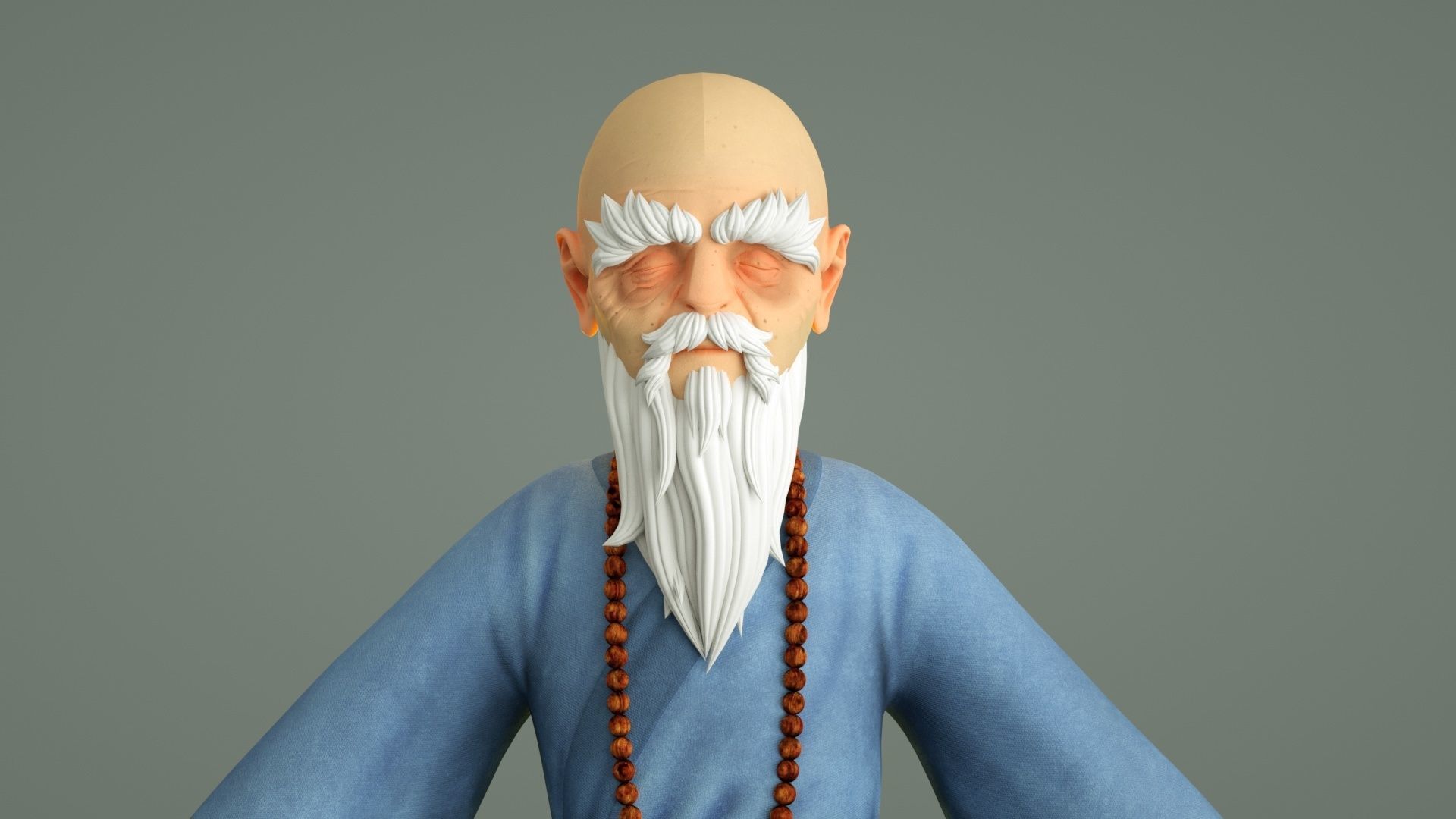 cartoon monk old monk abbot master master master monk 3D model | CGTrader