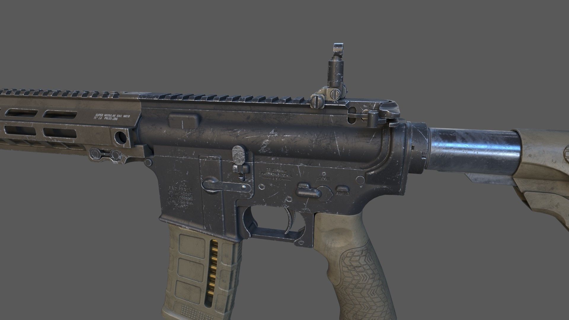 3D model Carbine M4A1 Assault Rifle MK18 VR / AR / low-poly | CGTrader