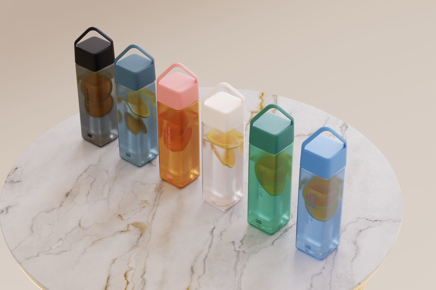 Multicolored modern water bottle 3D model | CGTrader