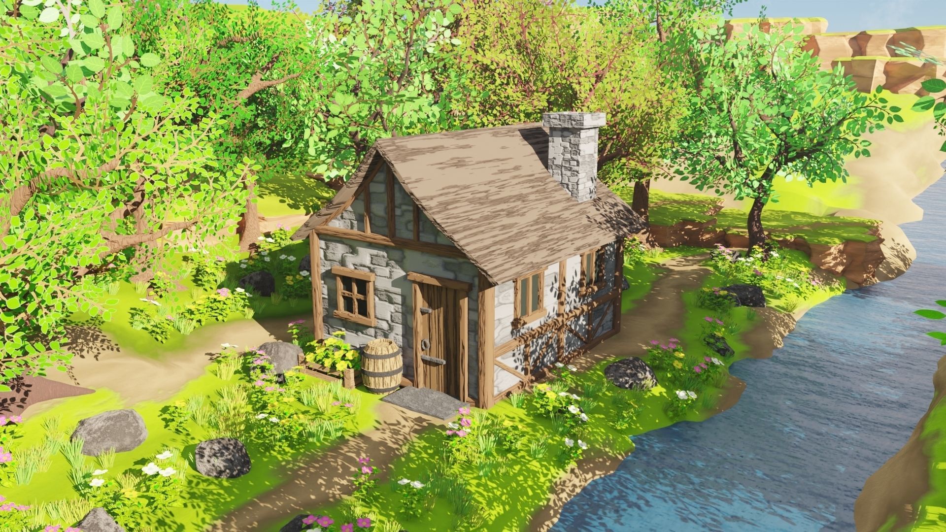 Medieval House In Forest 3D model | CGTrader