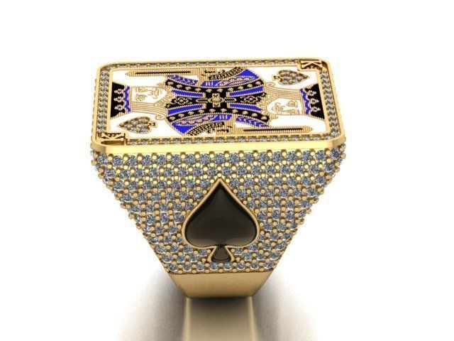 KING ACE OF SPADES RING 3D model 3D printable | CGTrader