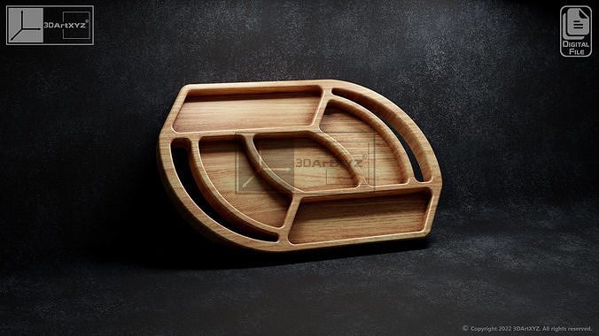 Abstract Style Tray - CNC Files for Wood 3D model | CGTrader
