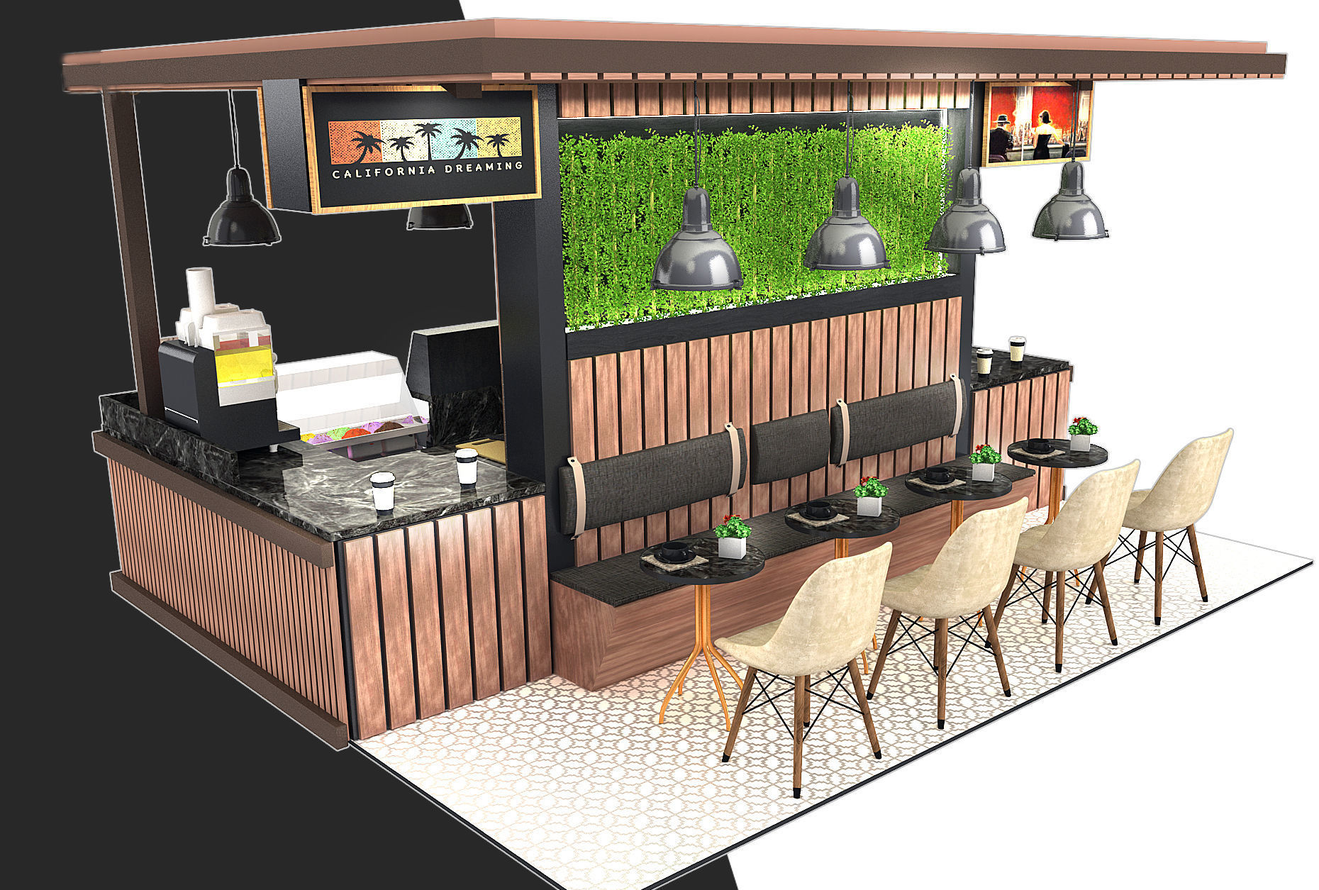 Cafe stand 3d model 3D model | CGTrader