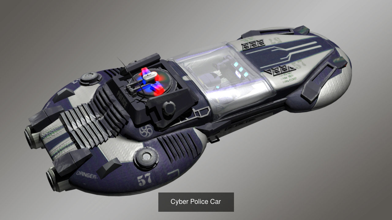 3D Model Collection Blade Runner Type Vehicles VR / AR / low-poly ...