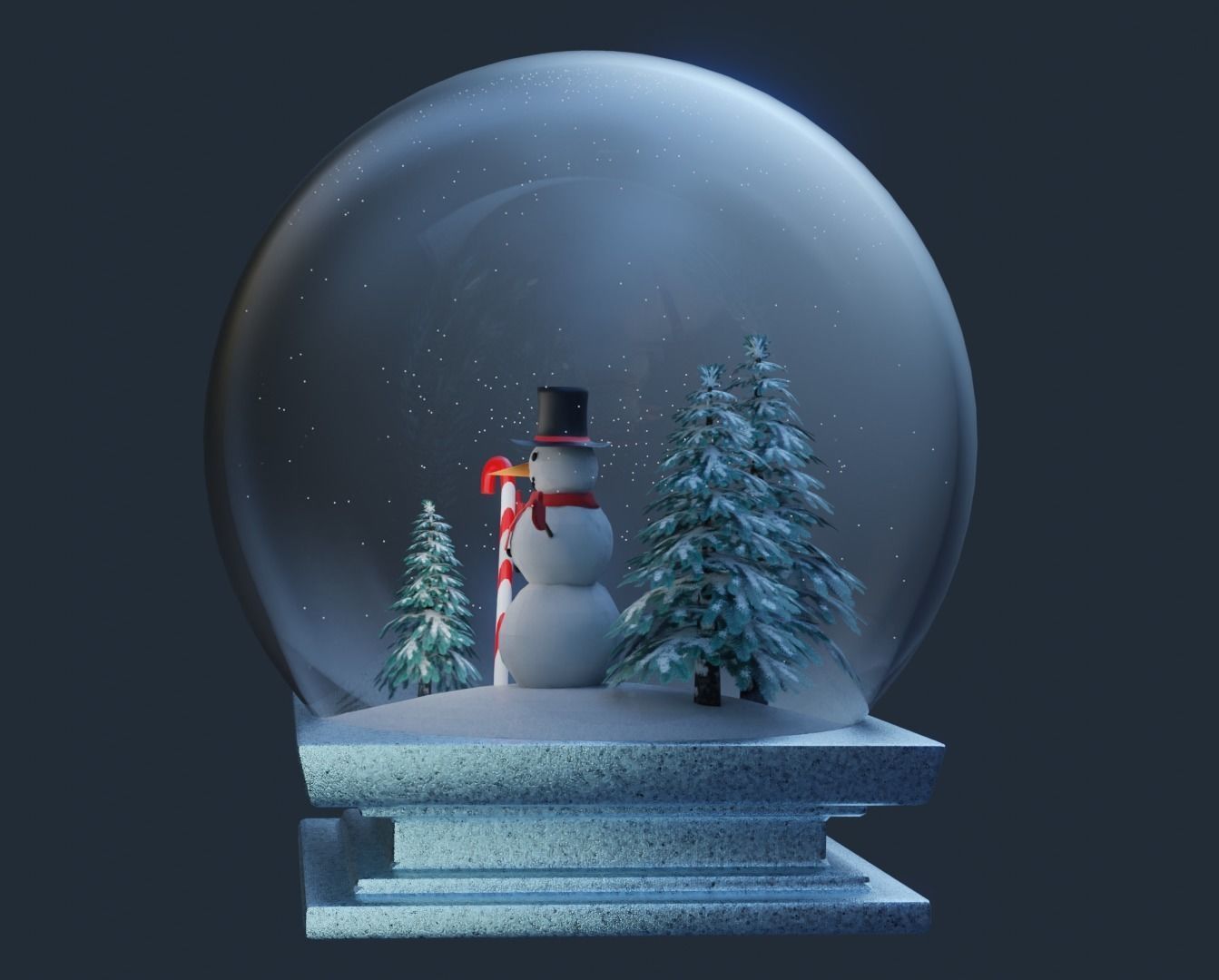 Snowball with snowman 3D model | CGTrader