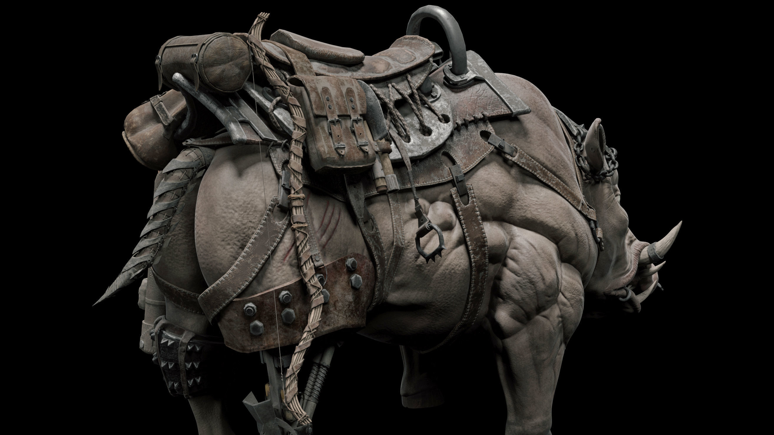 3D model Cybernetic boar VR / AR / low-poly | CGTrader