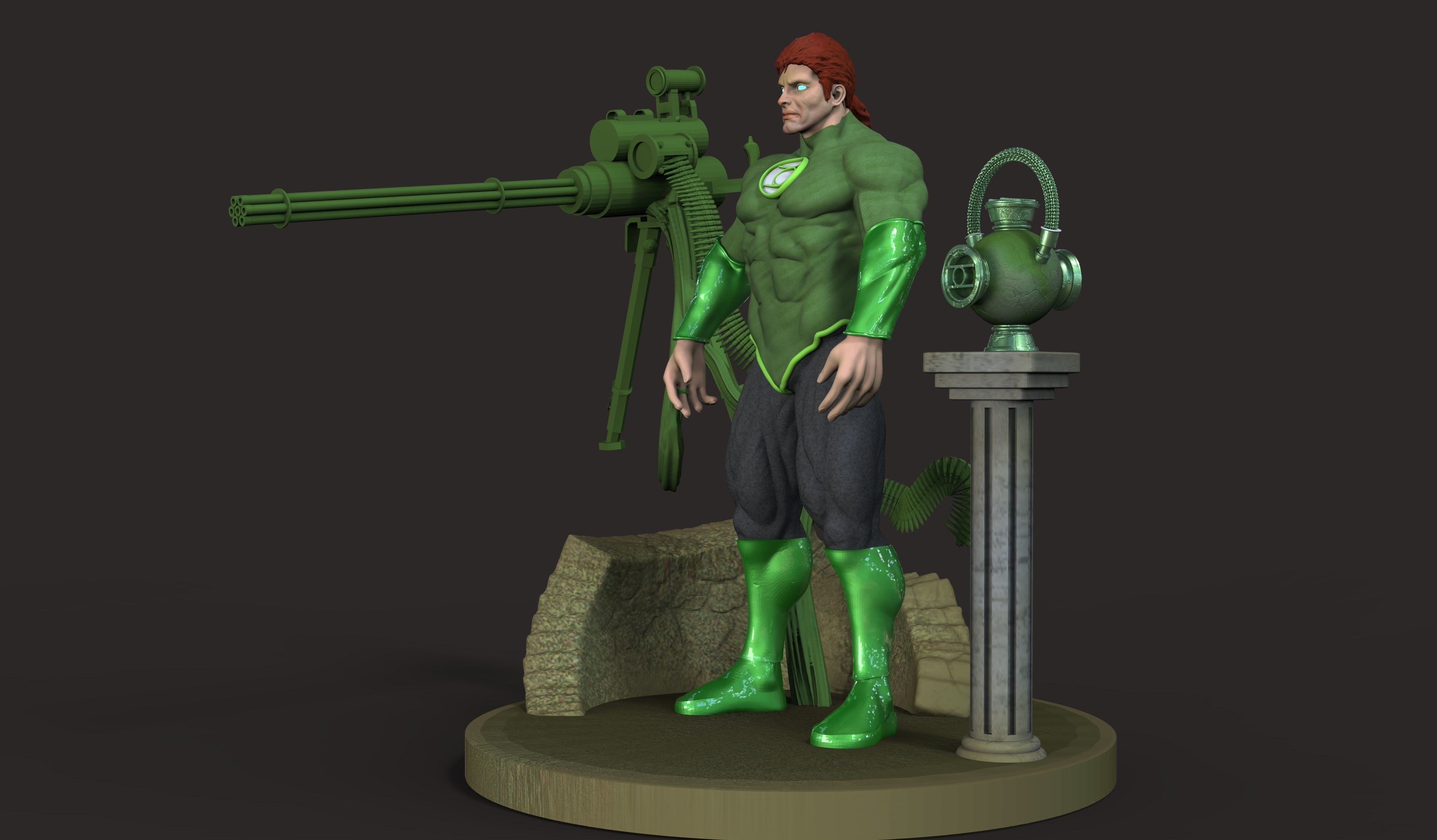 Fanart HAL JORDAN - GREEN LANTERN - Statue 3D print model 3D model 3D ...