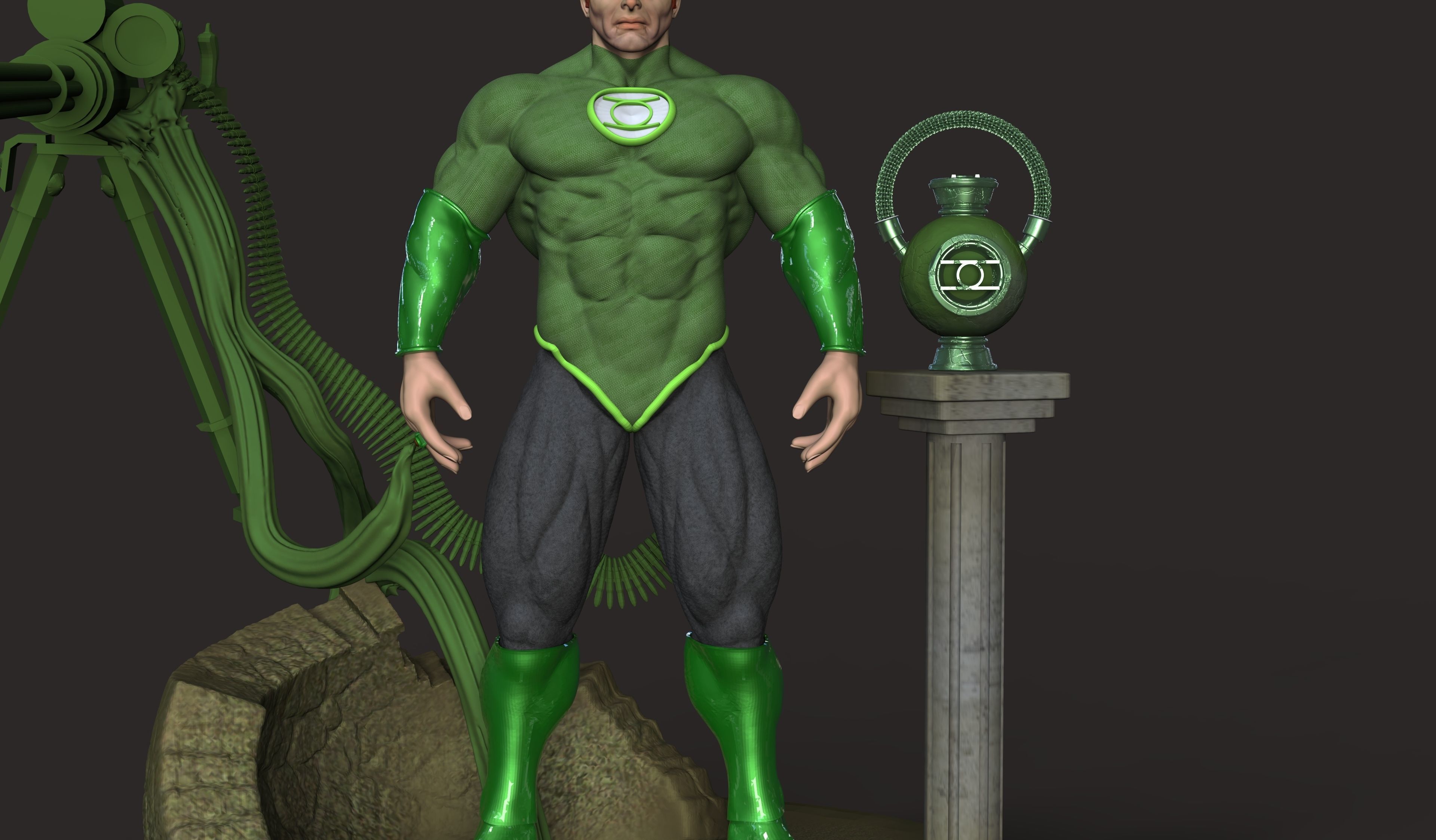 Fanart HAL JORDAN - GREEN LANTERN - Statue 3D print model 3D model 3D ...