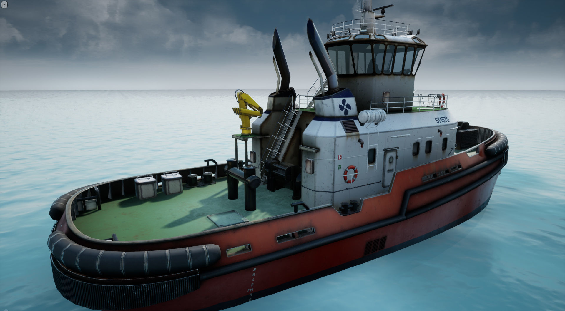 3D model Tug Ship tugboat - low poly VR / AR / low-poly | CGTrader