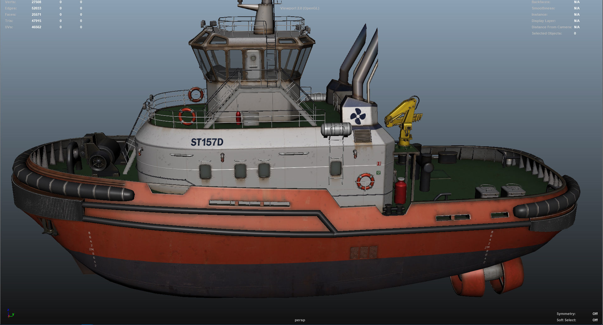 3D model Tug Ship tugboat - low poly VR / AR / low-poly | CGTrader