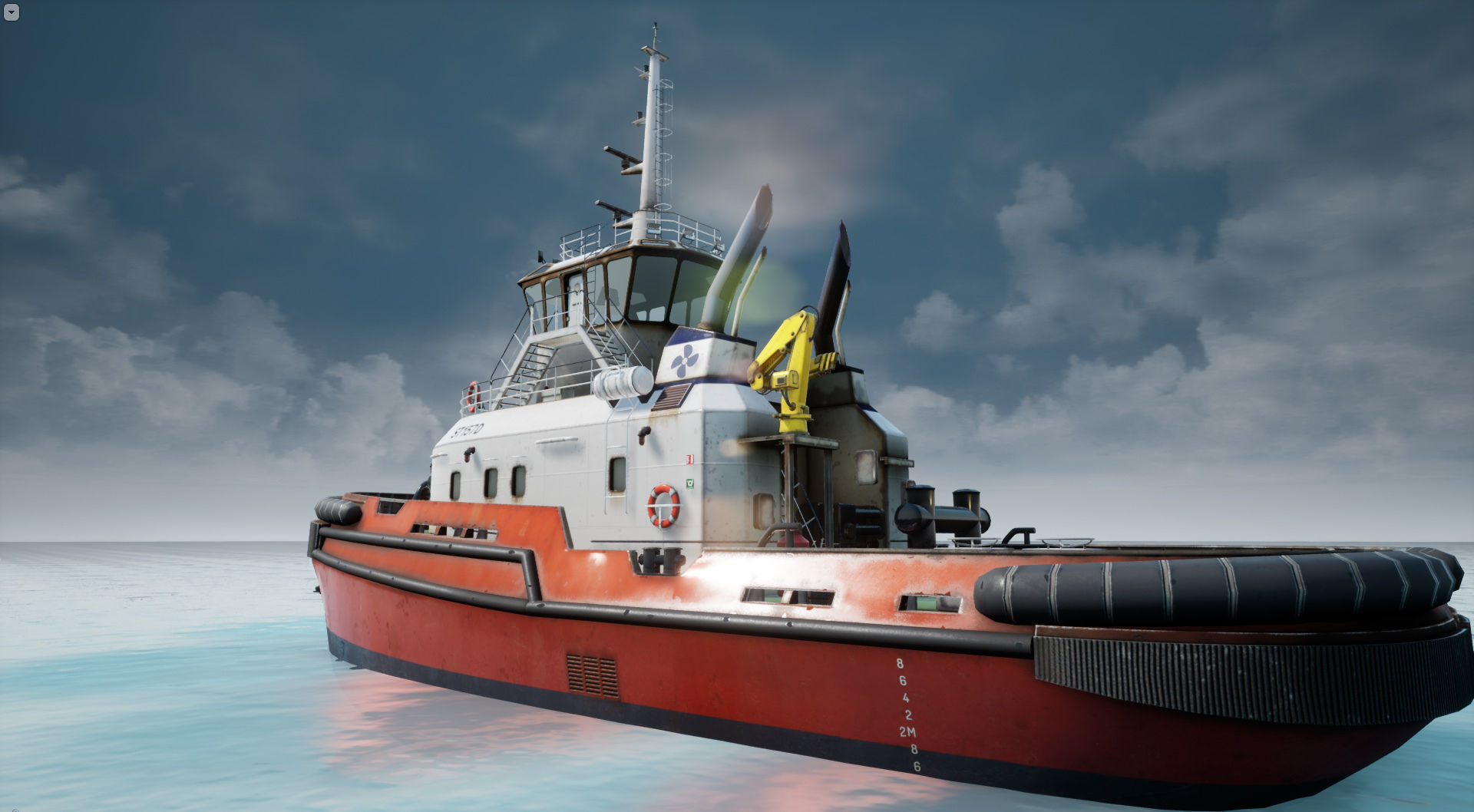 3D model Tug Ship tugboat - low poly VR / AR / low-poly | CGTrader