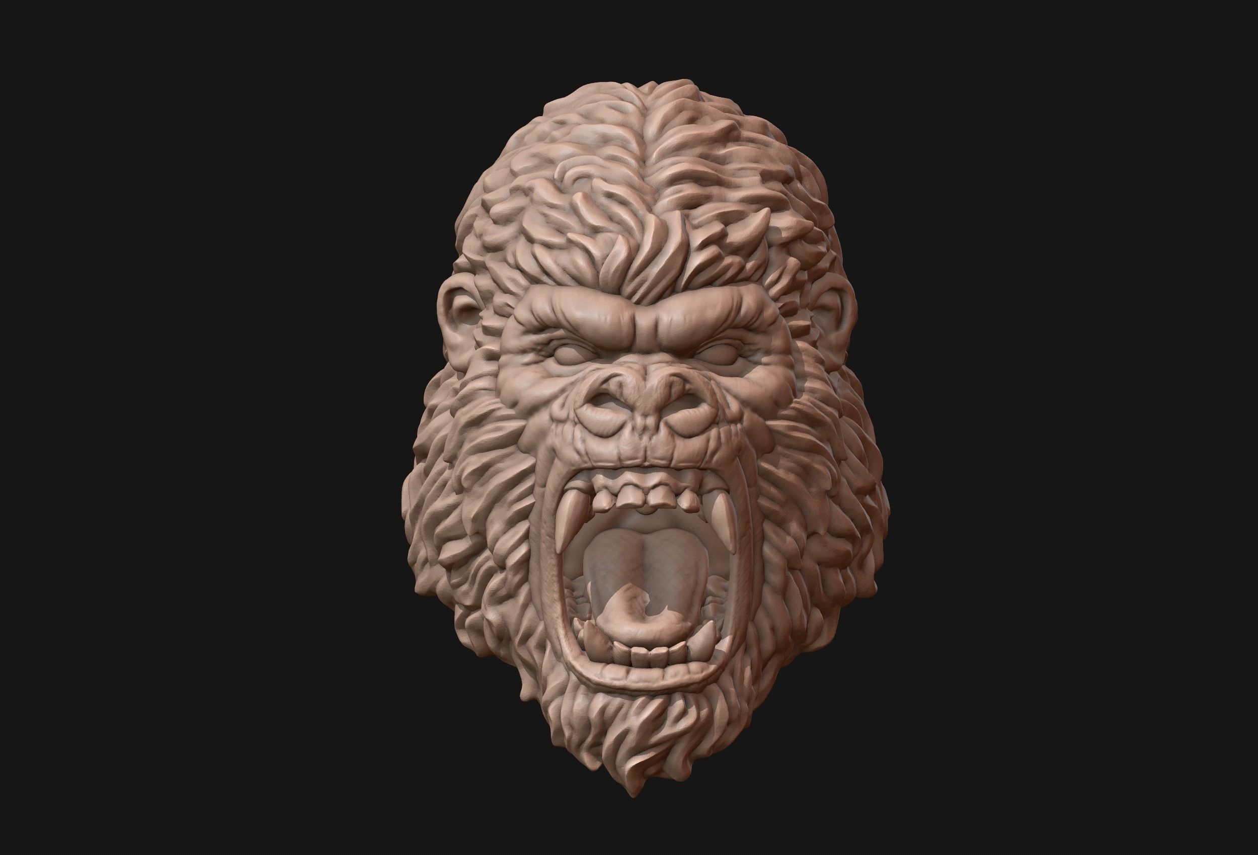 Gorilla Head 3D model 3D printable | CGTrader