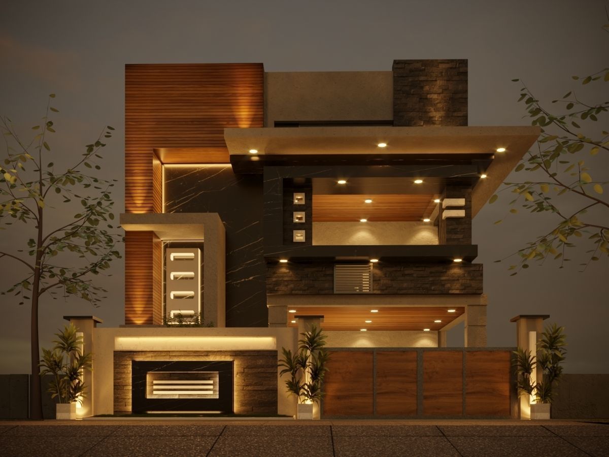Modern house Low-poly 3D model free VR / AR / low-poly 3D model | CGTrader
