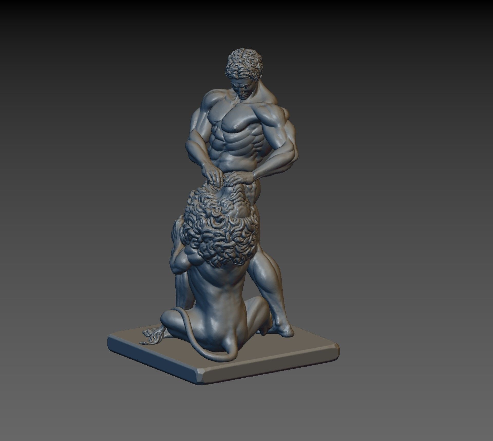 Samson and lion 3D model 3D printable | CGTrader