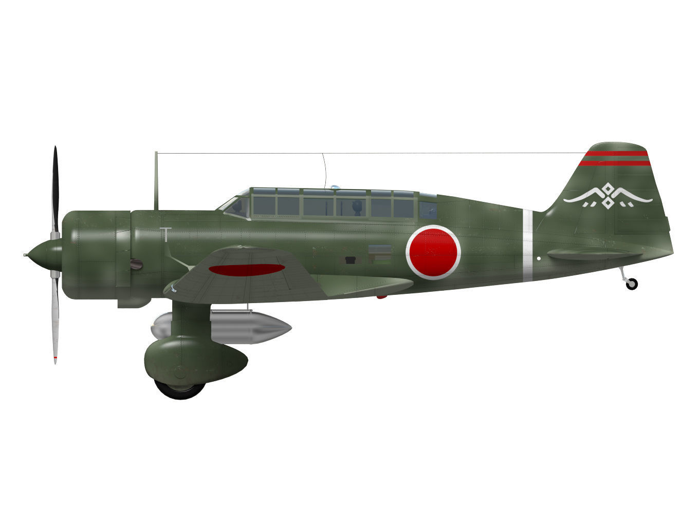Mitsubishi Ki15 Babs 3D model | CGTrader