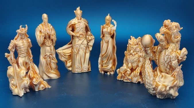 Chinese themed complete Chess 3D model 3D printable | CGTrader