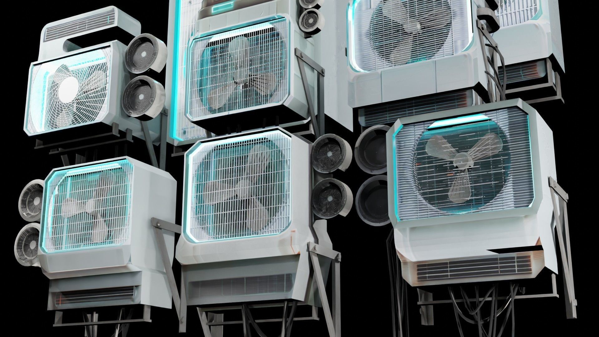 3D model Cyberpunk Air Conditioners VR / AR / low-poly | CGTrader