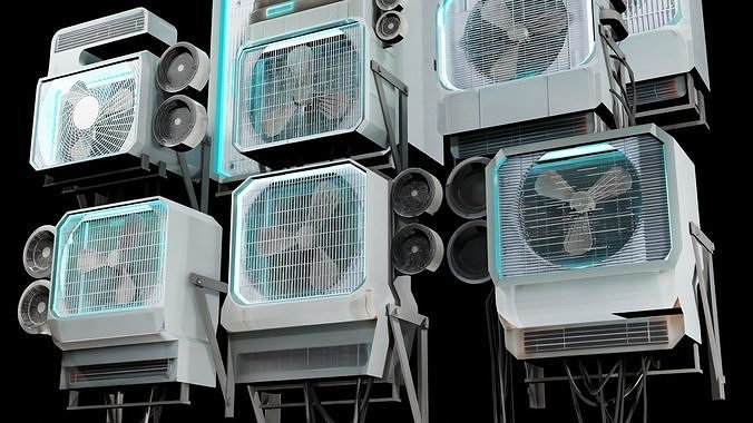 3D model Cyberpunk Air Conditioners VR / AR / low-poly | CGTrader