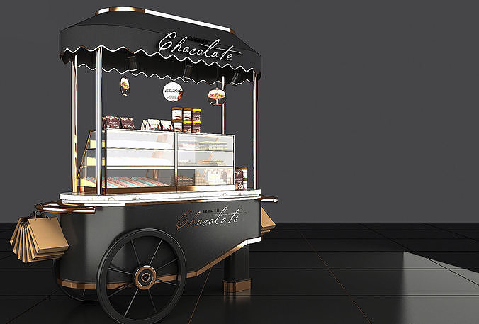 chocolate cart 3d model 3D model | CGTrader