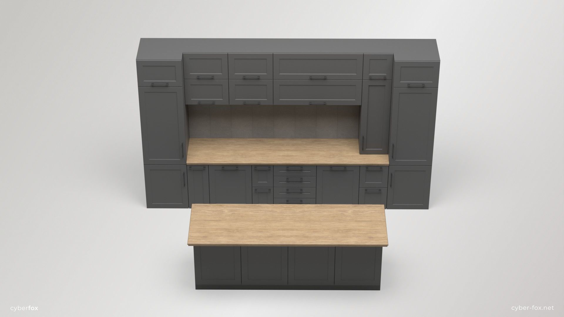 3D model Module Kitchen Cabinets Set VR / AR / low-poly | CGTrader