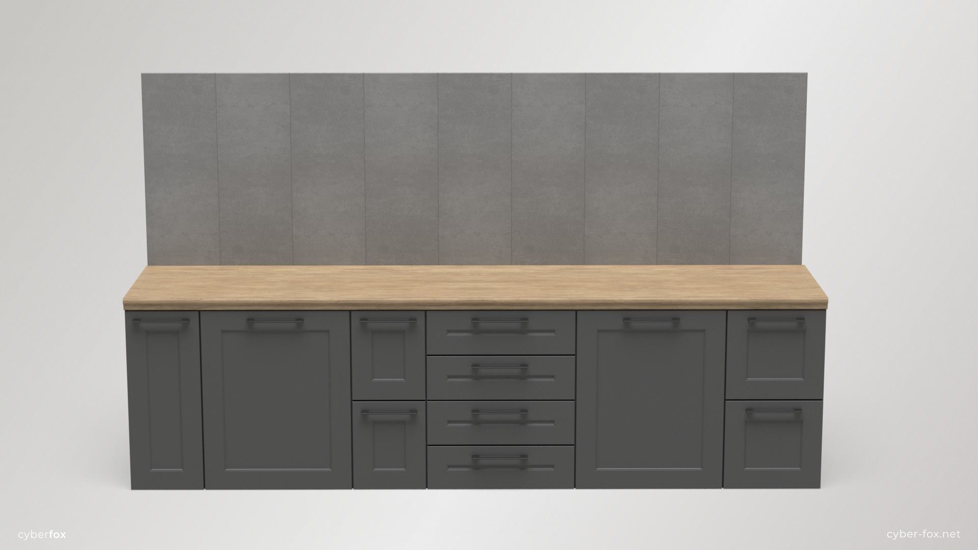 3D model Module Kitchen Cabinets Set VR / AR / low-poly | CGTrader