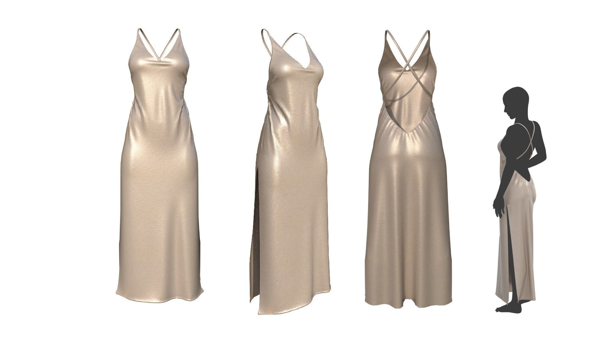3D model Low poly Silk dress VR / AR / low-poly | CGTrader