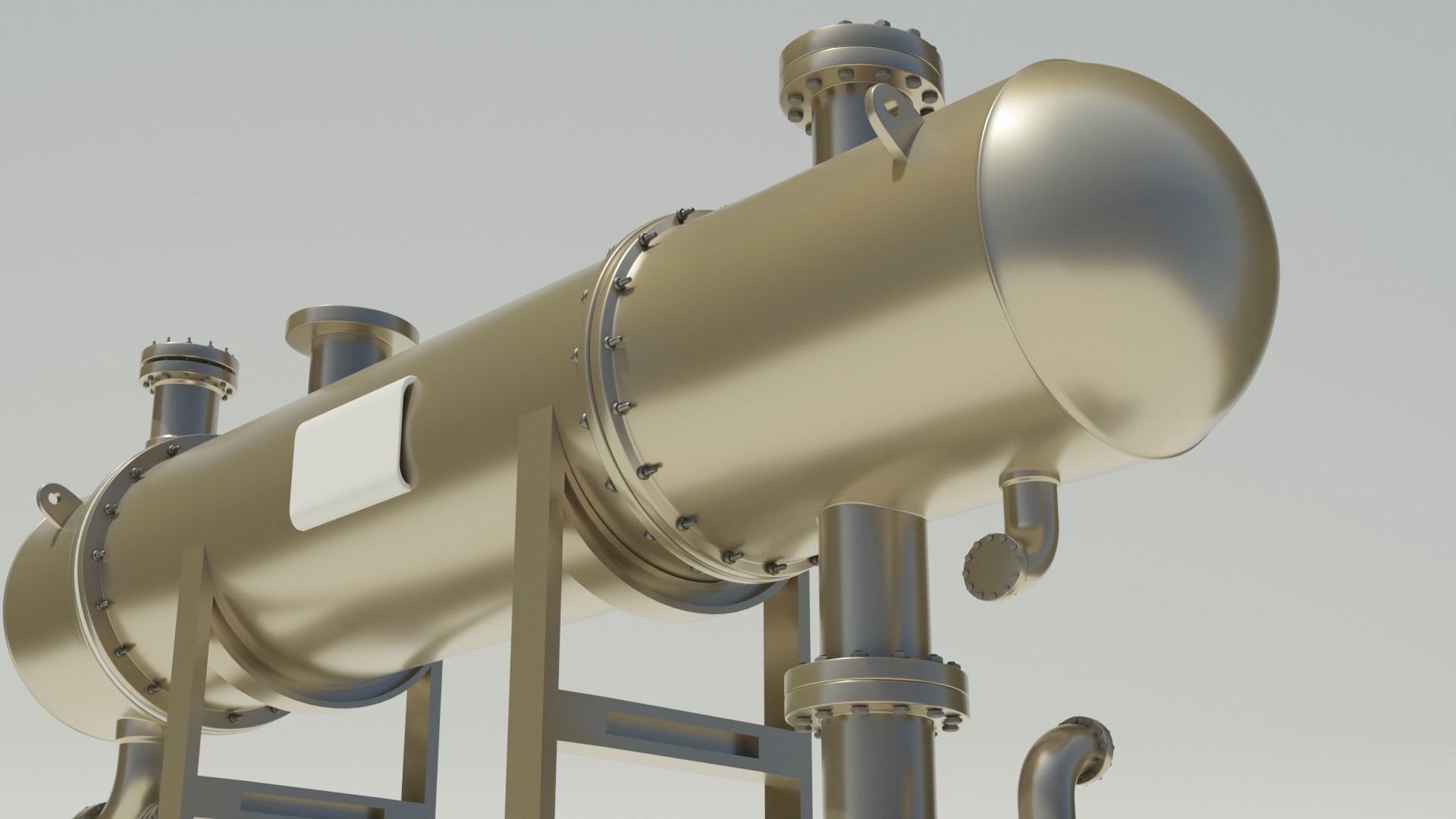 Shell and Tube Heat Exchanger 3D 3D model | CGTrader