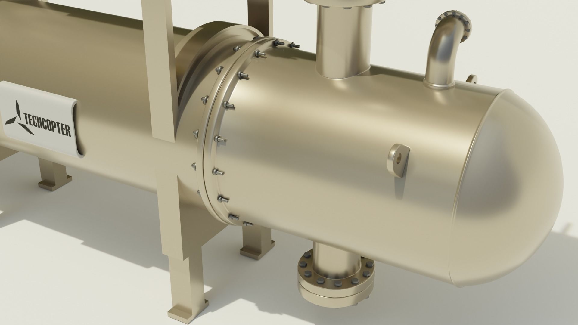 Shell and Tube Heat Exchanger 3D 3D model | CGTrader