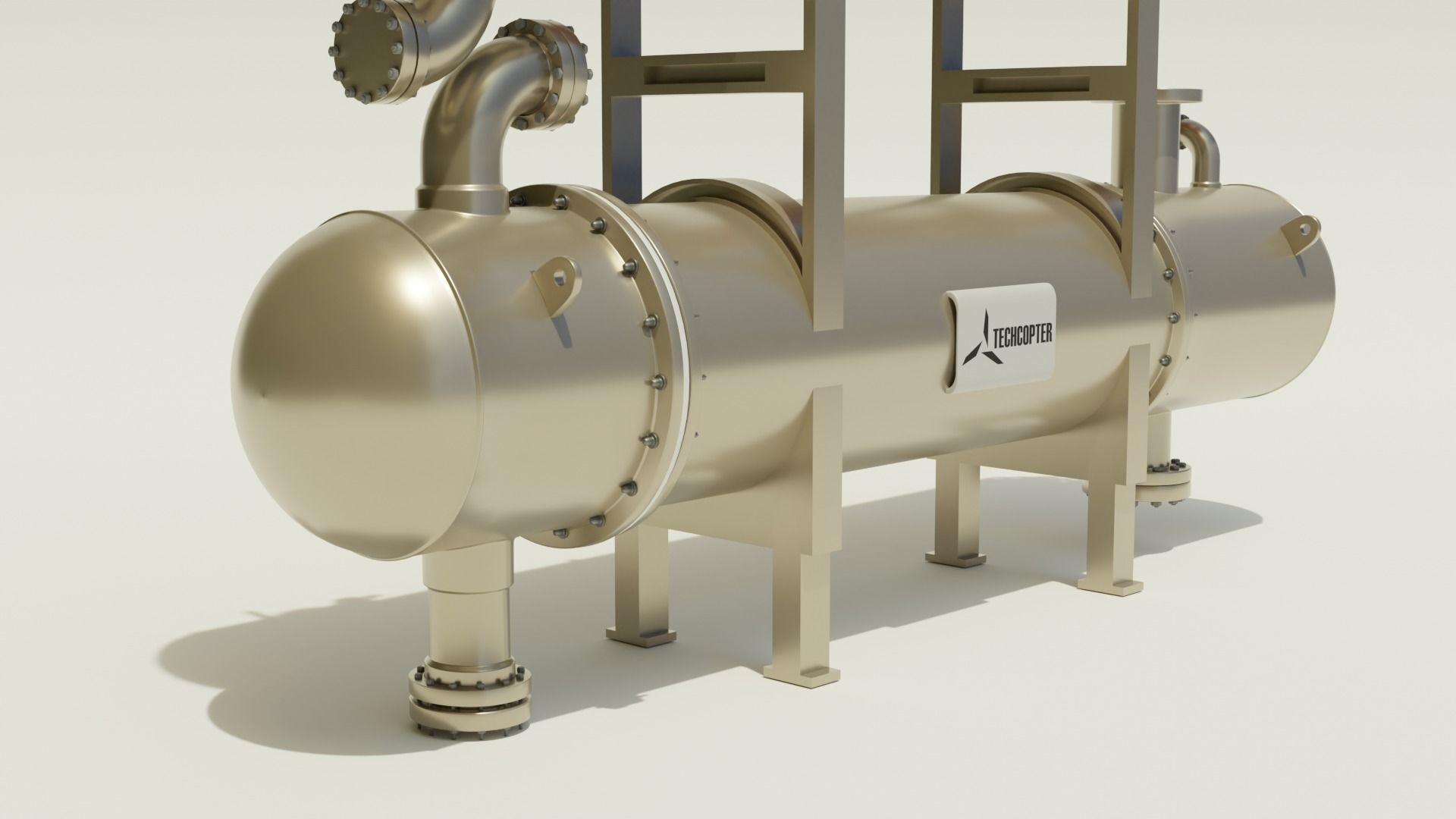 Shell and Tube Heat Exchanger 3D 3D model | CGTrader