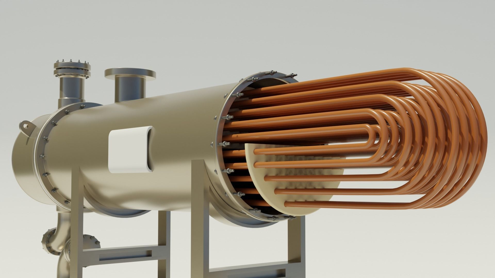 Shell and Tube Heat Exchanger 3D 3D model | CGTrader