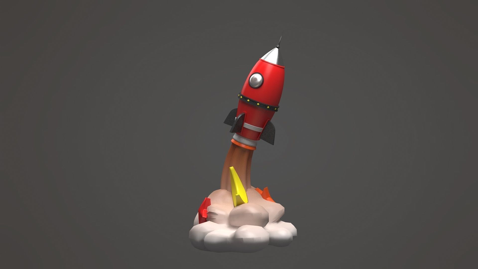 Cartoon Rocket Ship 3D model | CGTrader