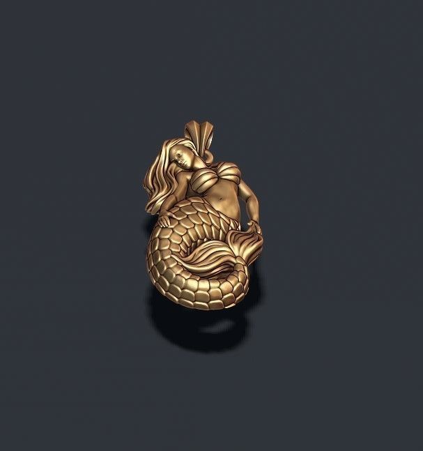 Mermaid pendant basrelief 3D model 3D printable | CGTrader
