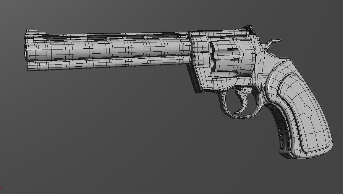 3D model Revolver 3 types standard short and tuned VR / AR / low-poly ...