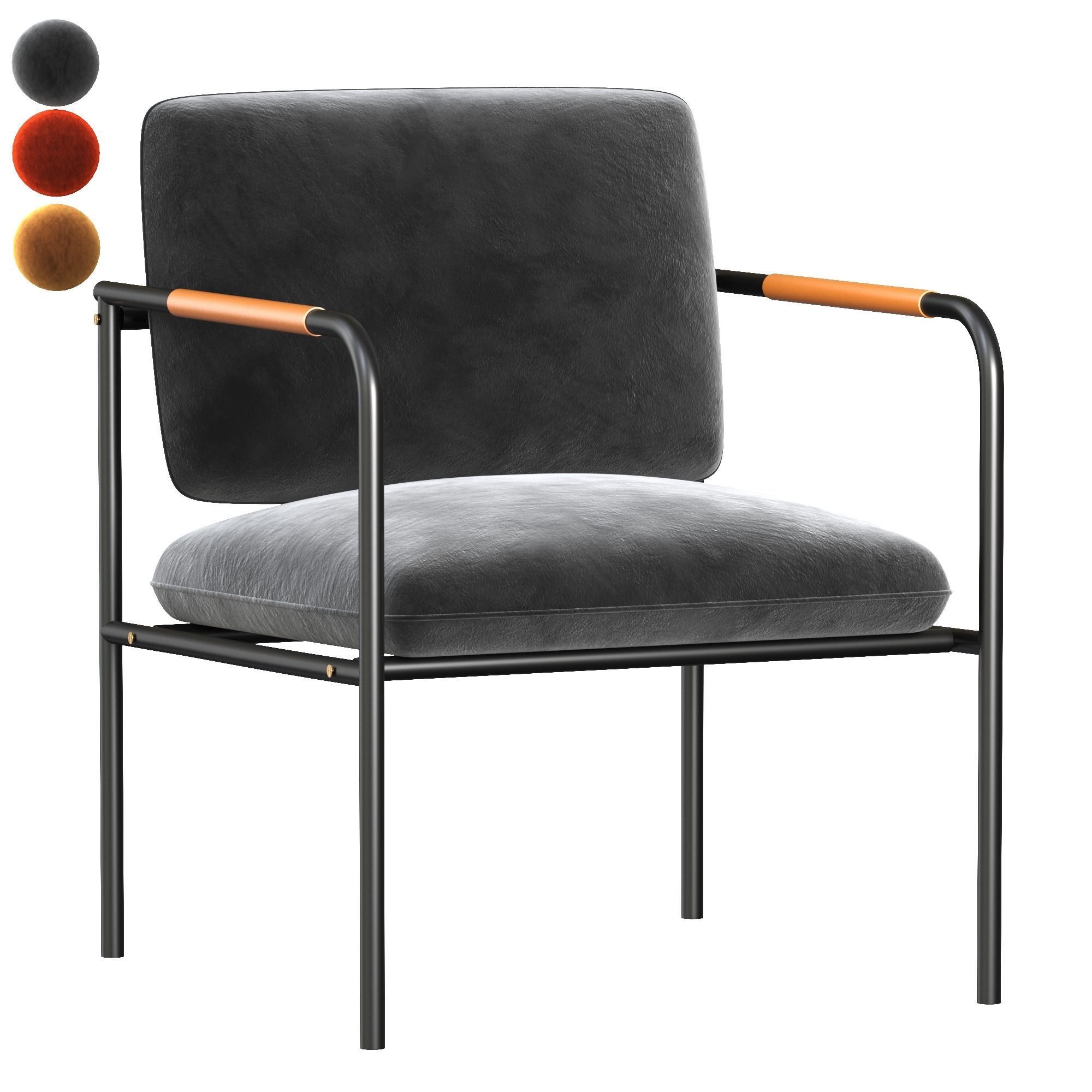 3D model Sauder Boulevard Cafe Metal Lounge Chair Charcoal Gray Finish ...