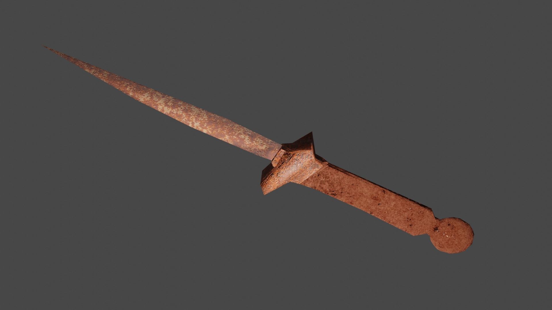 Low Poly Dagger old rusty sword 3D model | CGTrader