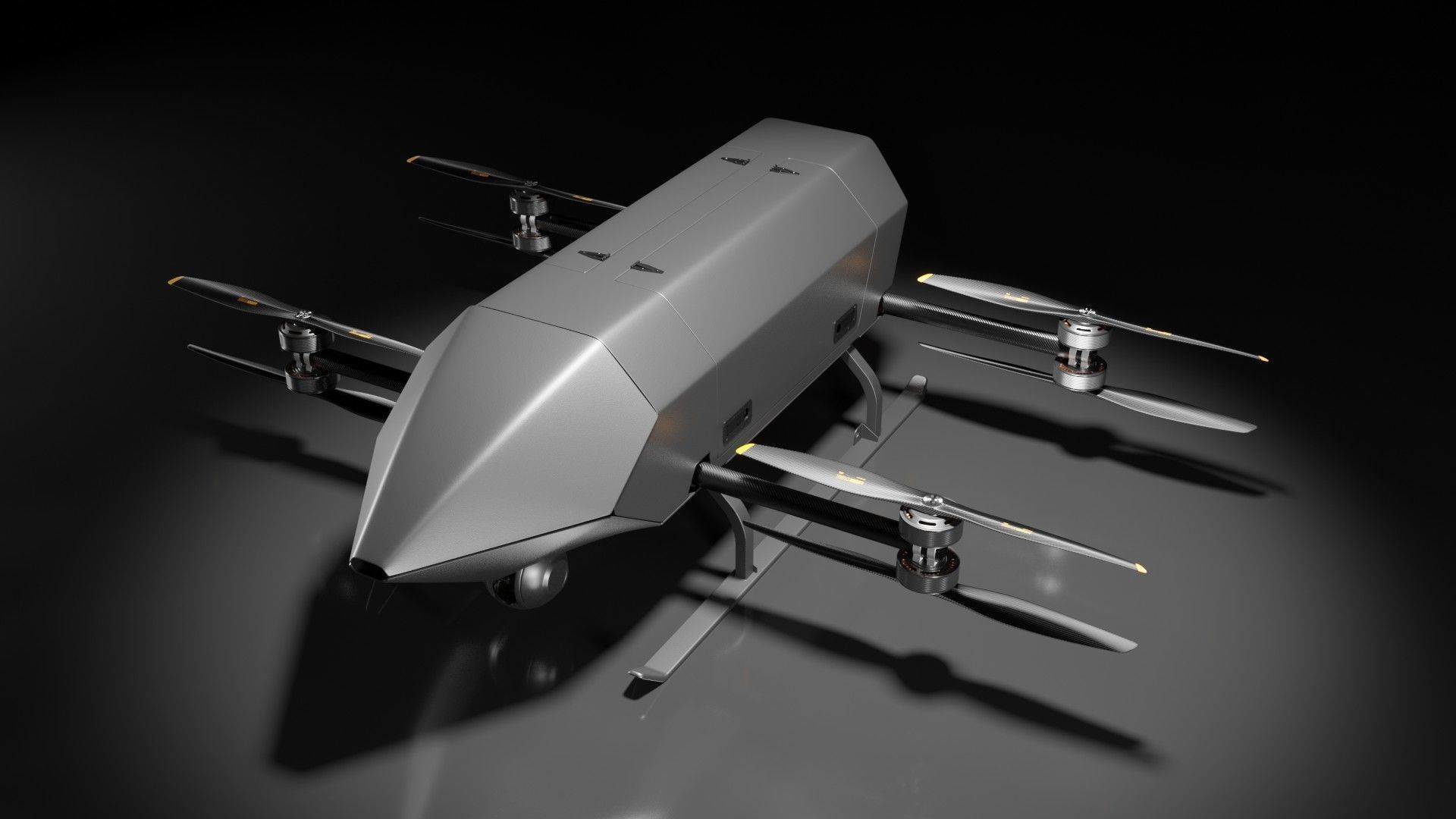 Cargo eVTOL Drone 3D model rigged | CGTrader