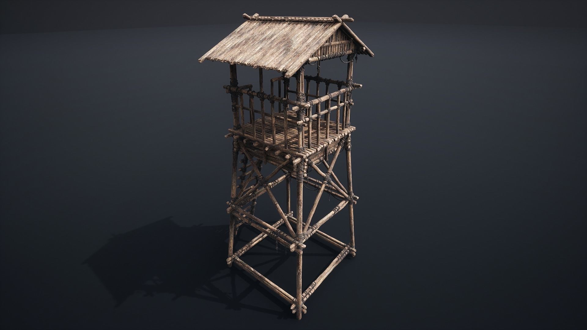 3D model WATCHTOWER PLATFORM MEDIEVAL SLAVIC TOWER VILLAGE COLLECTION ...