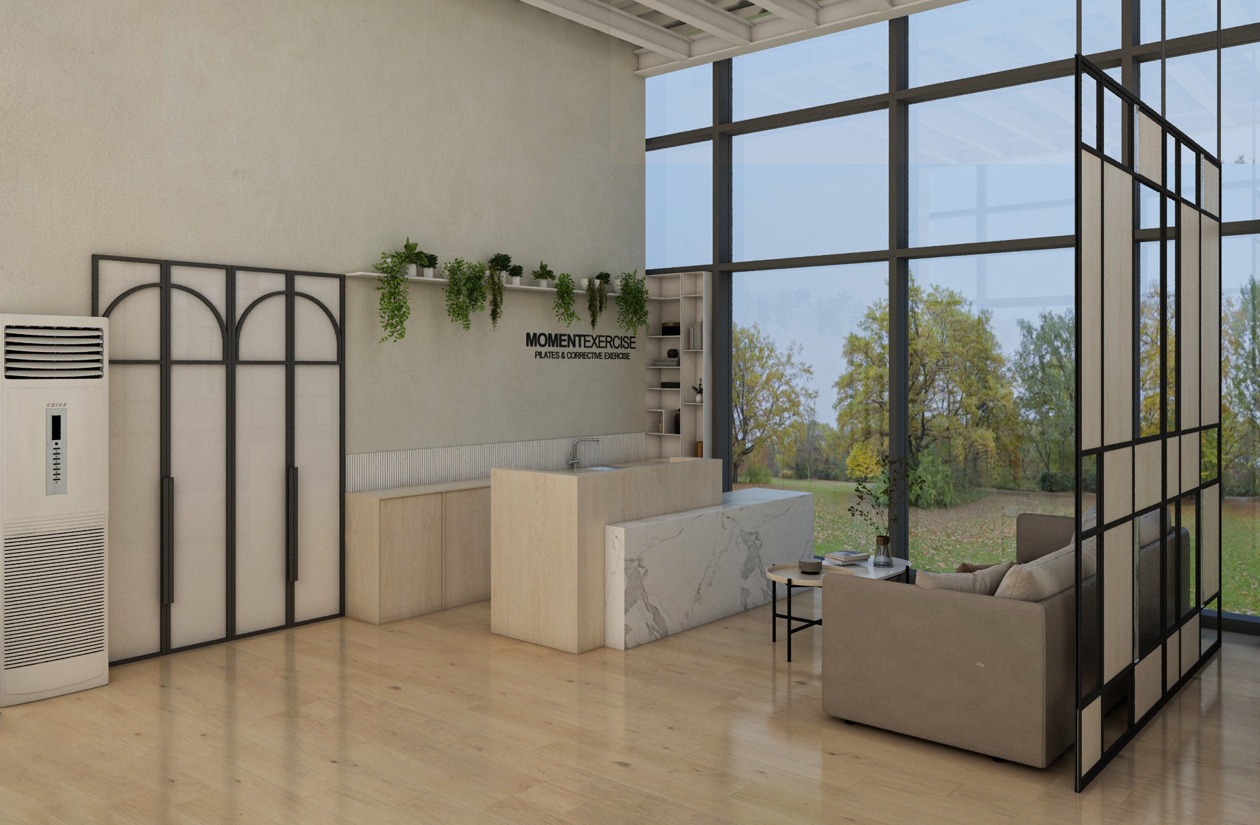 Modern Pilates Studio Interior Scene 3d Model 3D model | CGTrader