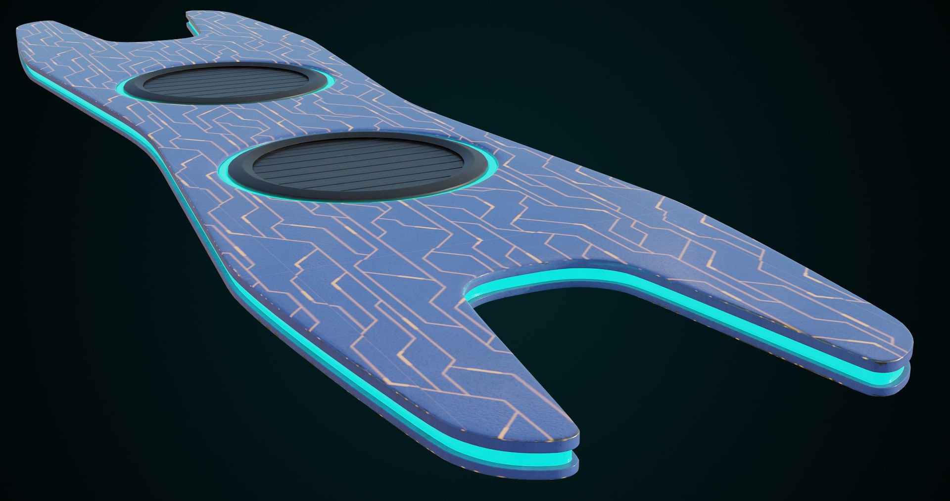 3D model Sci-Fi Hoverboard 1 All PBR Unity UE Textures included VR / AR ...
