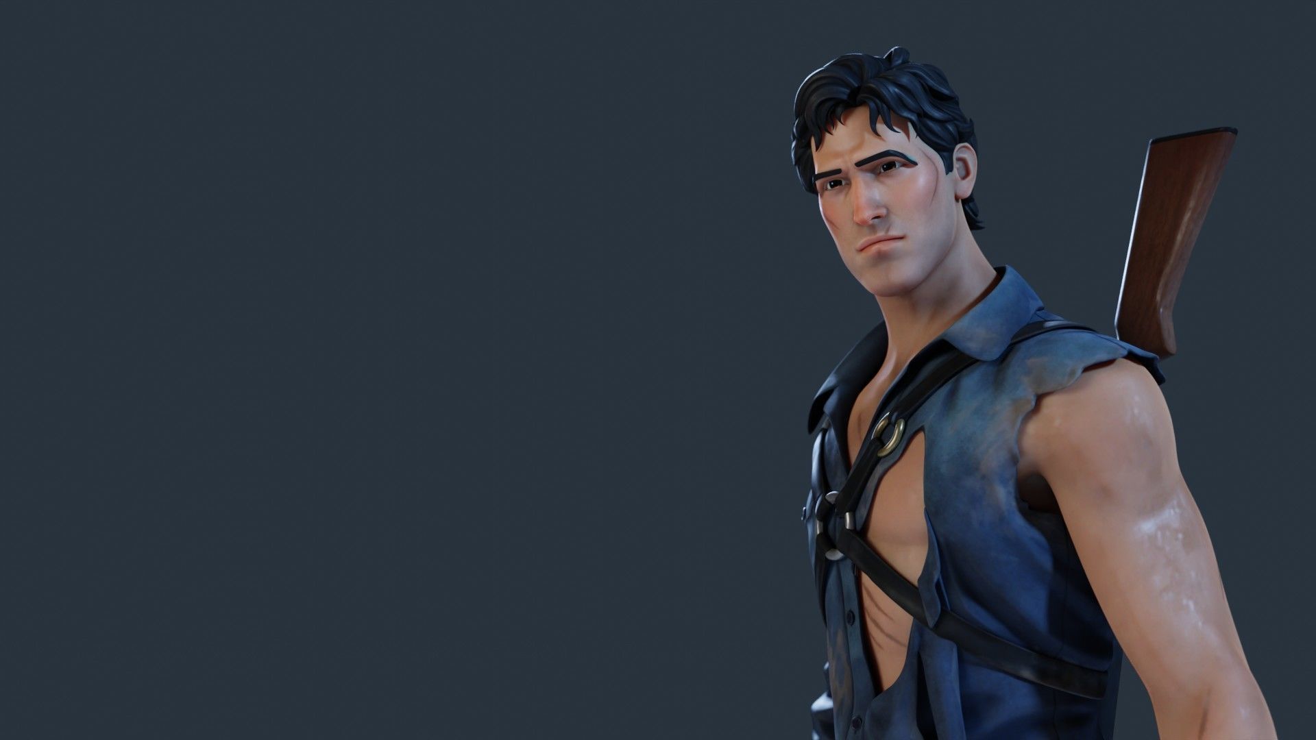 3D model Ash Williams Character Rig for Blender VR / AR / low-poly ...